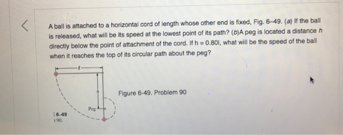 Solved A ball is attached to a horizontal cord of length | Chegg.com