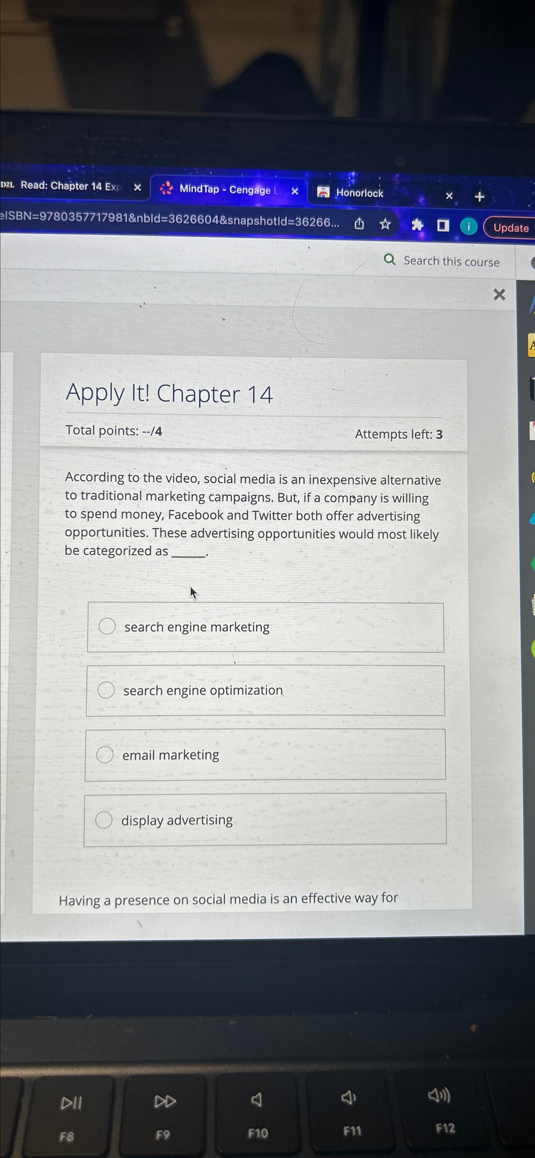 Solved Apply It! ﻿Chapter 14Total points: --/4Attempts left: | Chegg.com