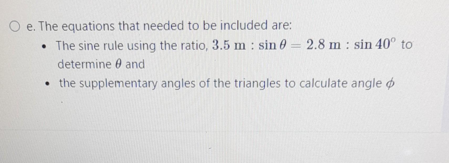 Solved Determine the included angles ϕ and θ of the triangle | Chegg.com