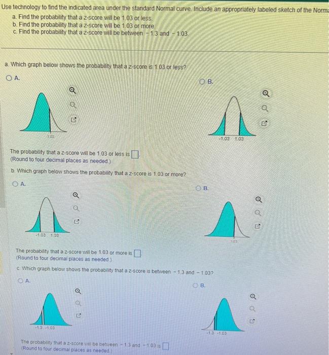 Solved Use technology to find the indicated area under the | Chegg.com
