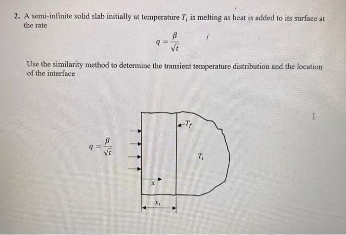 Solved A semi-infinite solid slab initially at temperature | Chegg.com