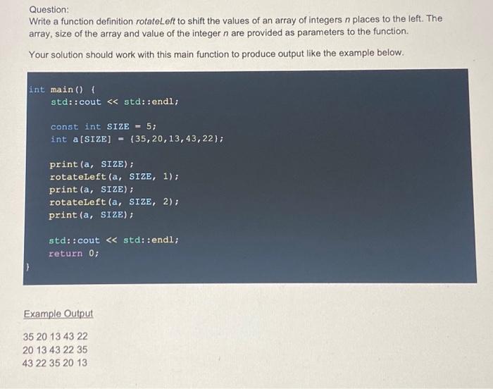 Solved c++(object oriented programming) ( have to rotate | Chegg.com