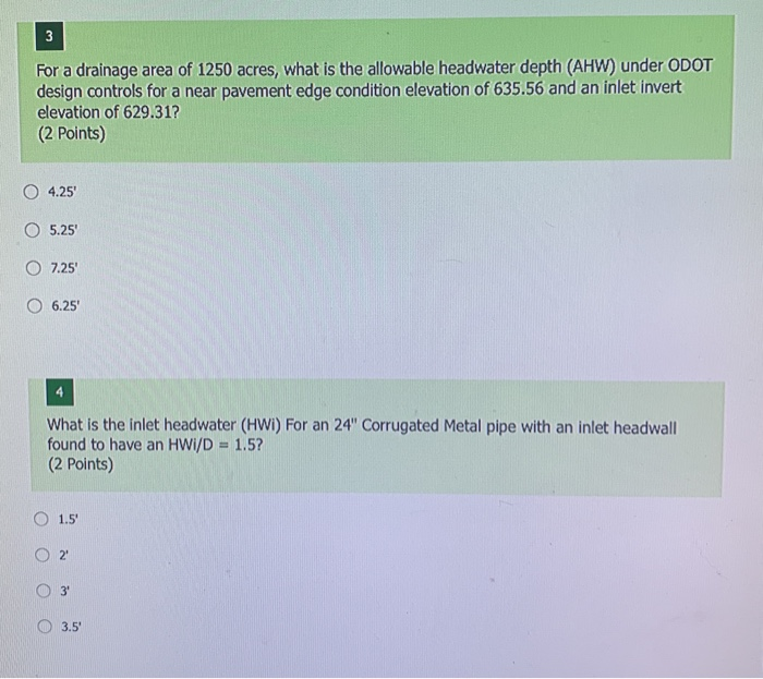 Solved For a drainage area of 1250 acres, what is the | Chegg.com