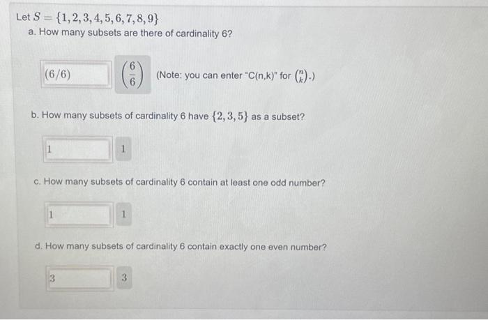 Solved et S={1,2,3,4,5,6,7,8,9} a. How many subsets are | Chegg.com