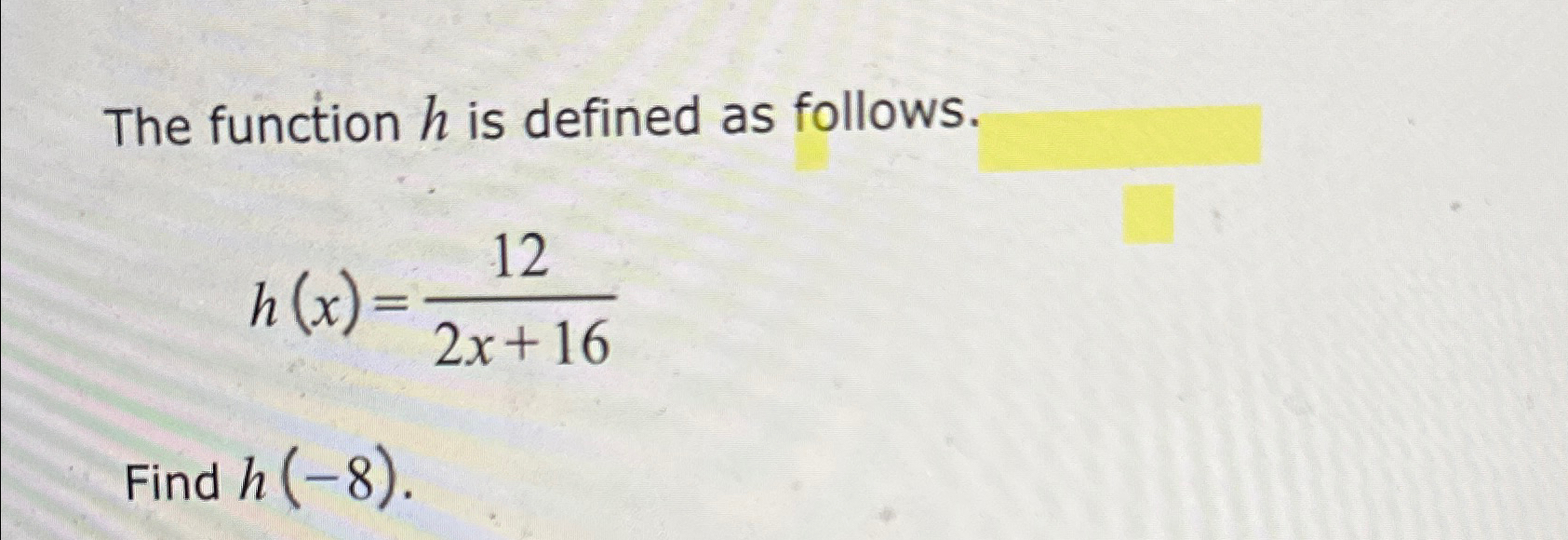 The function h ﻿is defined as | Chegg.com