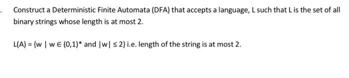 Solved Construct a Deterministic Finite Automata (DFA) that | Chegg.com