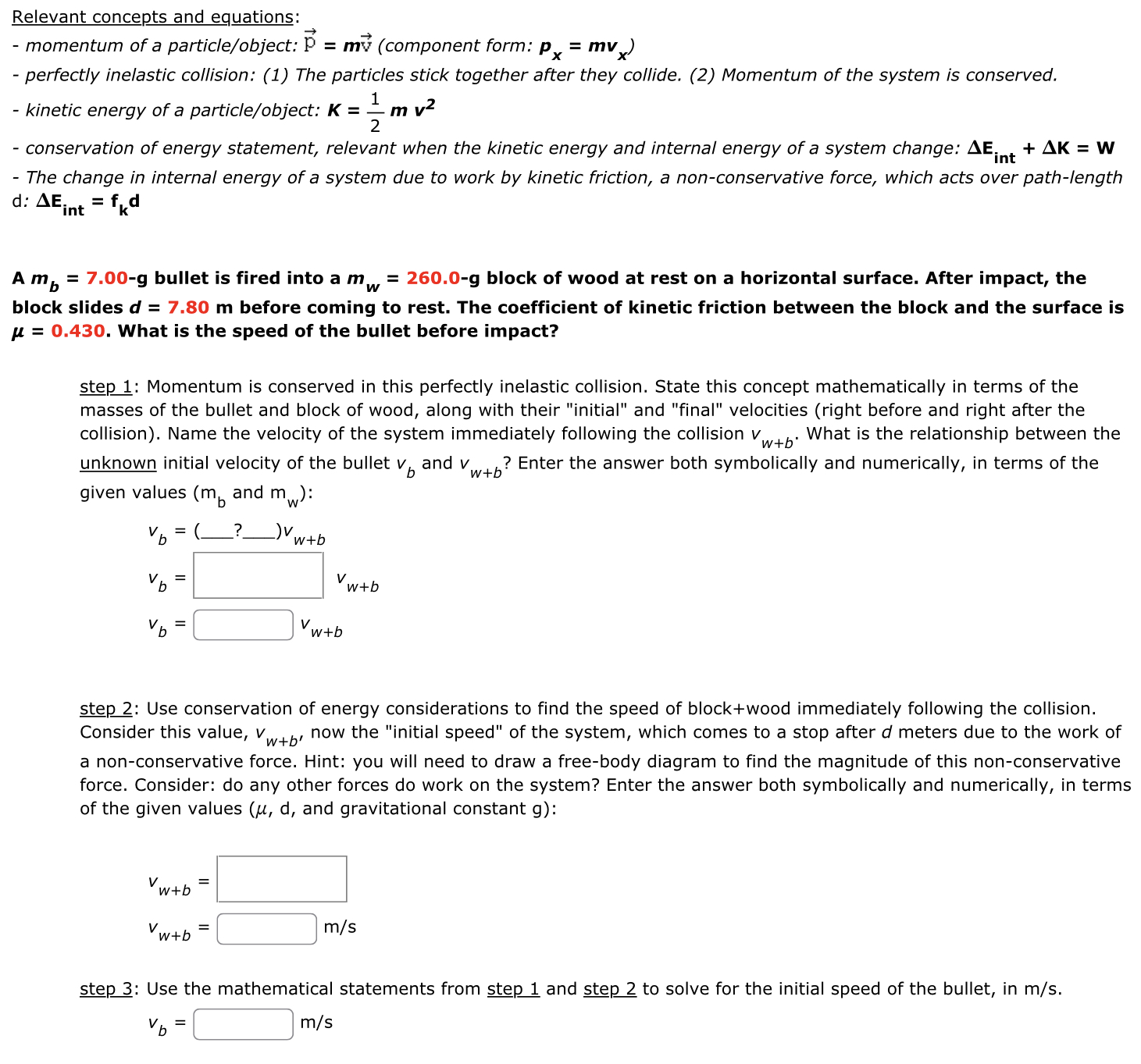 Solved step 2: Use conservation of energy considerations to | Chegg.com