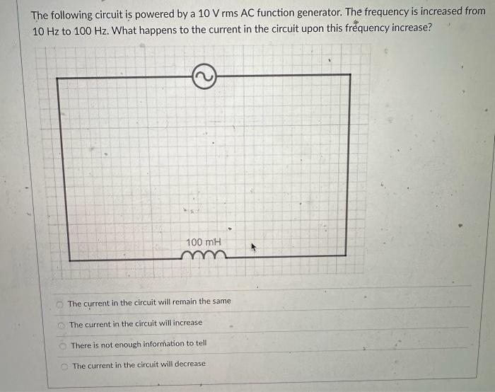 Solved The following circuit is powered by a \\( 10 | Chegg.com