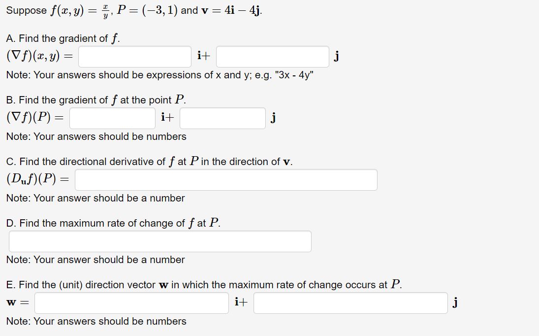 Solved Suppose f(x,y)=xy,P=(-3,1) ﻿and v=4i-4j.A. ﻿Find the | Chegg.com