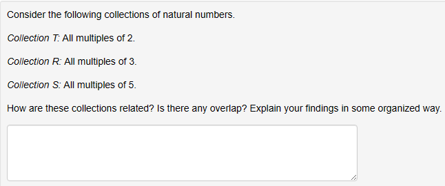 Solved Consider the following collections of natural | Chegg.com
