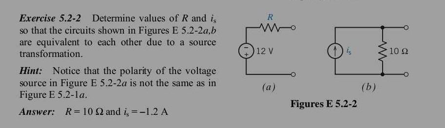 Solved Exercise 5.2-2 Determine values of R and is so that | Chegg.com