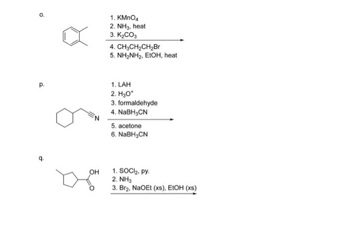 Solved h. 1. SOCl2, pyr 2. KCN, DMF 3. CH3MgBr,Et2O 4. H3O∗ | Chegg.com