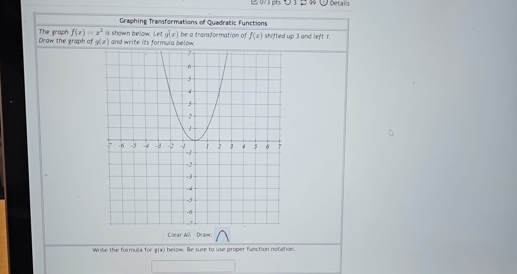 Solved 03 ﻿pts399DetailsGraphing Transformations of | Chegg.com