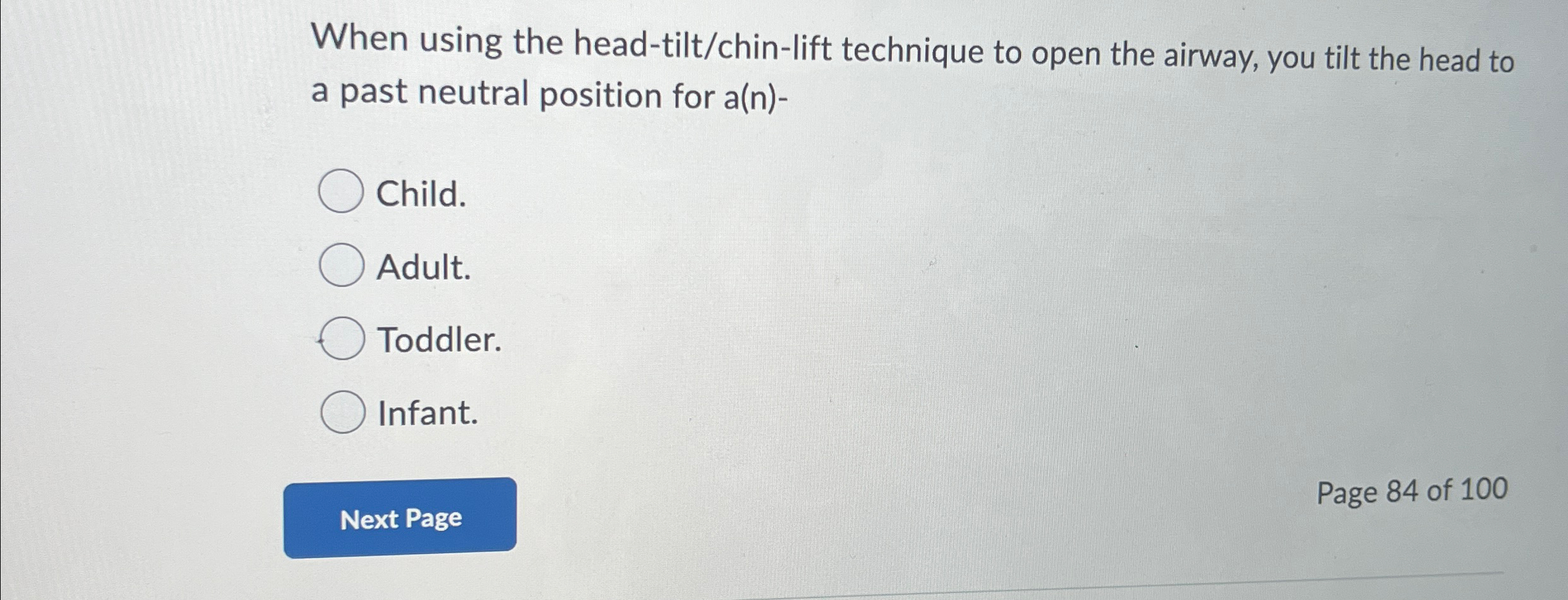 Solved When using the head-tilt/chin-lift technique to open | Chegg.com