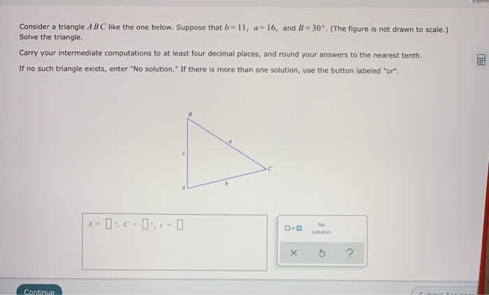 Solved Consider a triangle A B C like the one below. Suppose | Chegg.com