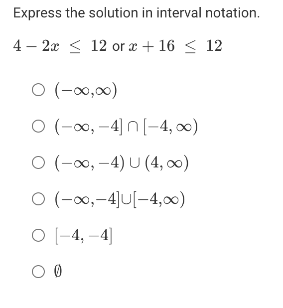 Solved Express the solution in interval | Chegg.com