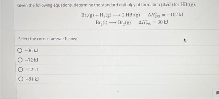 Solved Given the following equations, determine the standard | Chegg.com