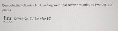 Solved Compute the following limit, ﻿writing your final | Chegg.com
