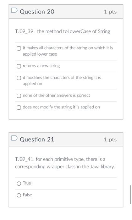 Solved Question 19 1pts TJ09_37. the following code: String | Chegg.com