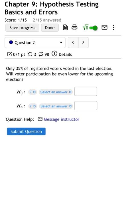 Solved Chapter 9: Hypothesis Testing Basics and Errors | Chegg.com