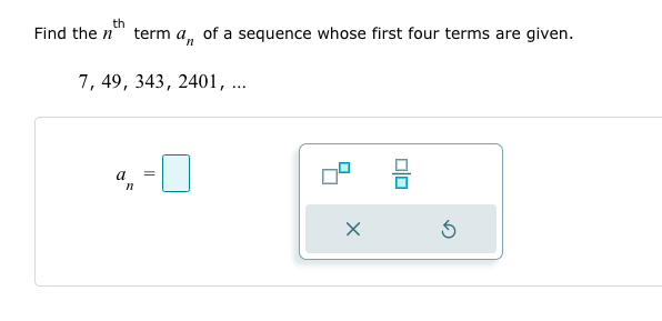 Solved Find the nth ﻿term an ﻿of a sequence whose first | Chegg.com