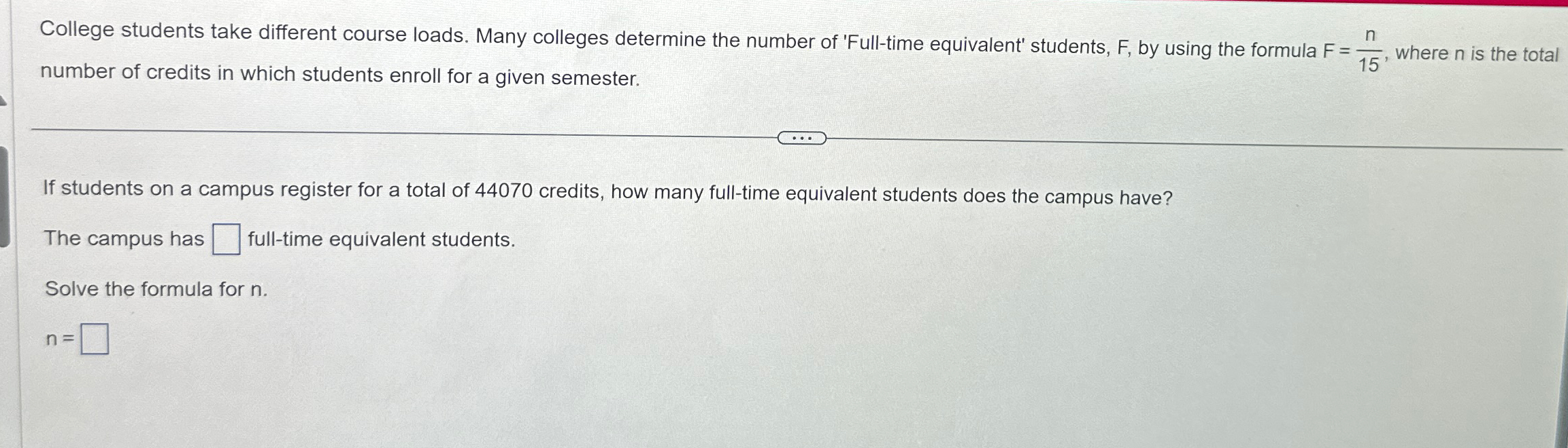 Solved College students take different course loads. Many | Chegg.com