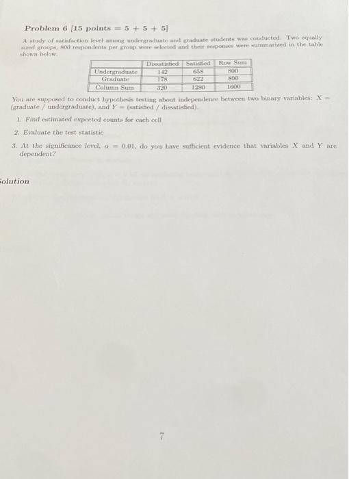Solved Problem 6[15 points =5+5+5] showz below Your are | Chegg.com