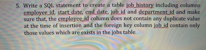 Solved DDL STATEMENTS This lab is designed to practice the | Chegg.com