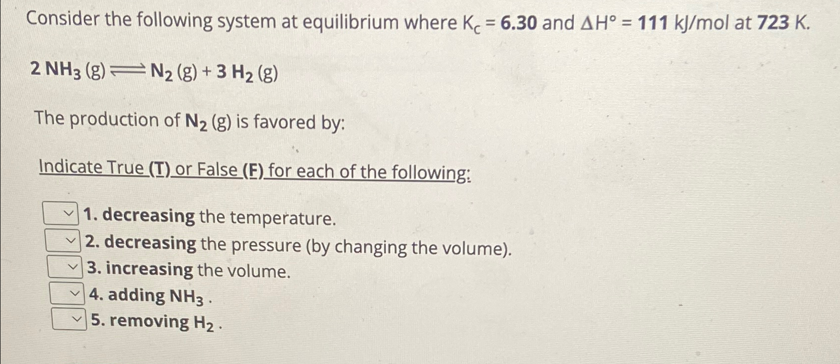 Solved 2NH3(g)⇌N2(g)+3H2(g)The production of N2(g) ﻿is | Chegg.com