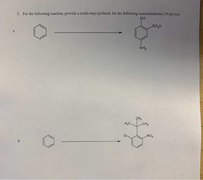 Solved 5. For the following reaction, provide a multi-step | Chegg.com