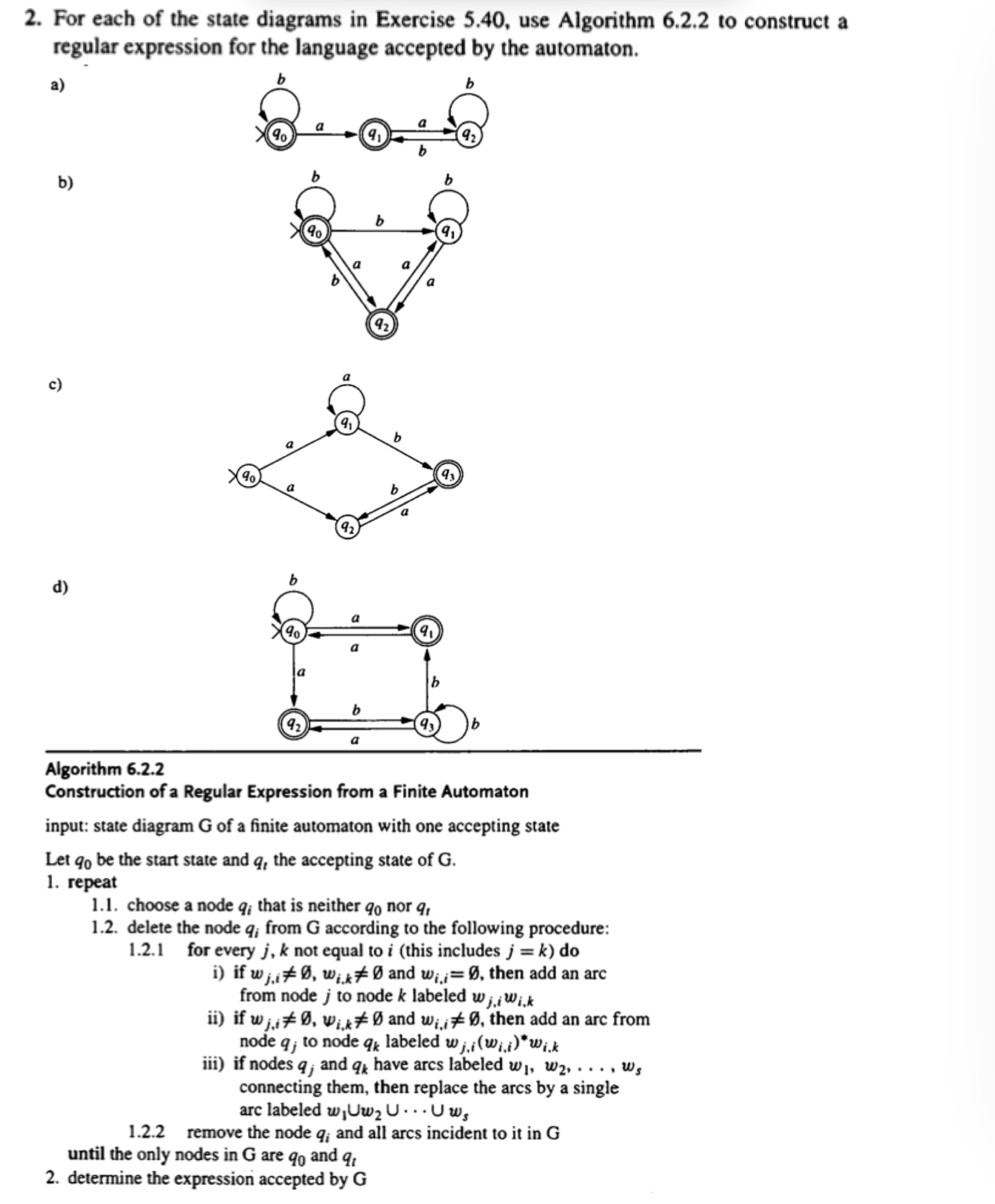 Solved For each of the state diagrams in Exercise 5.40, ﻿use | Chegg.com