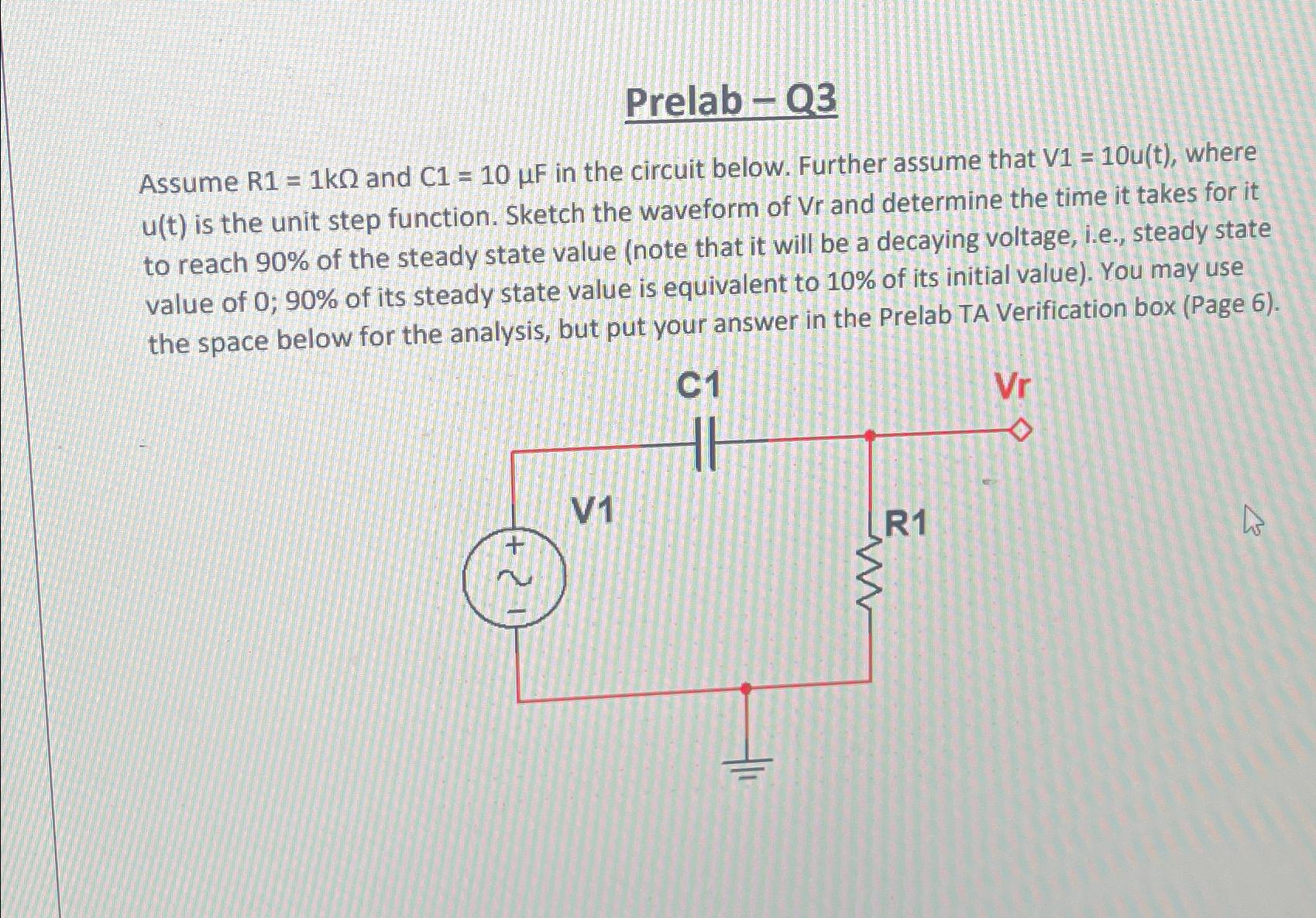 Solved Prelab -Q_(3)\\nAssume R1=1k\\\\Omega and | Chegg.com