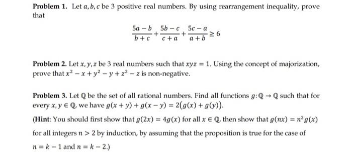 Solved Problem 1. Let a,b,c be 3 positive real numbers. By | Chegg.com