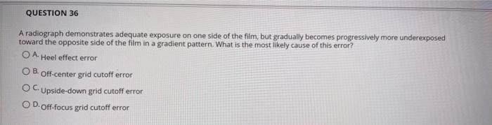 Solved A radiograph demonstrates adequate exposure on one | Chegg.com
