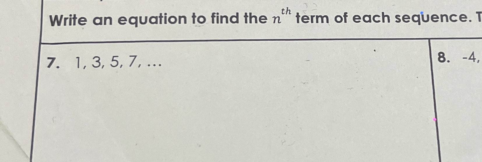Solved Write an equation to find the nth ﻿term of each | Chegg.com