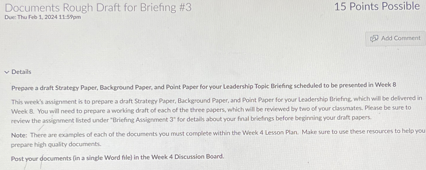 Solved Documents Rough Draft for Briefing #315 ﻿Points | Chegg.com