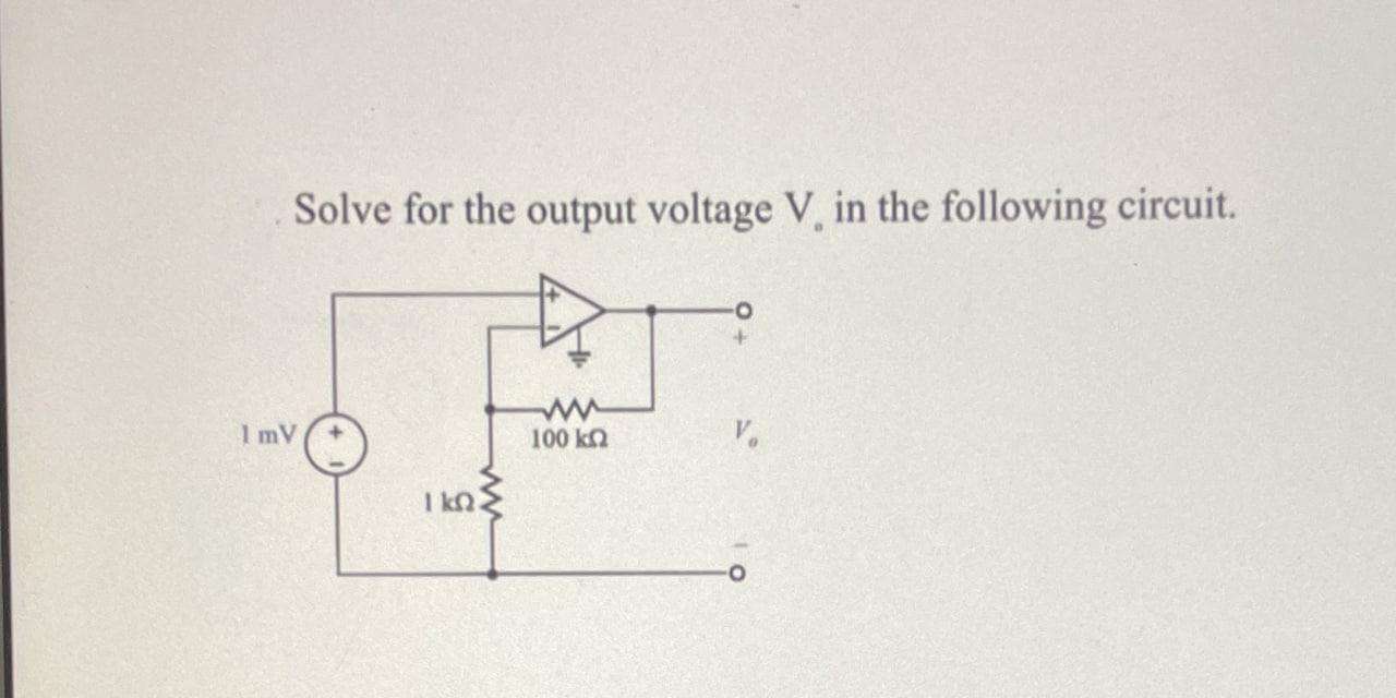 Solved Solve for the output voltage V. in the following | Chegg.com