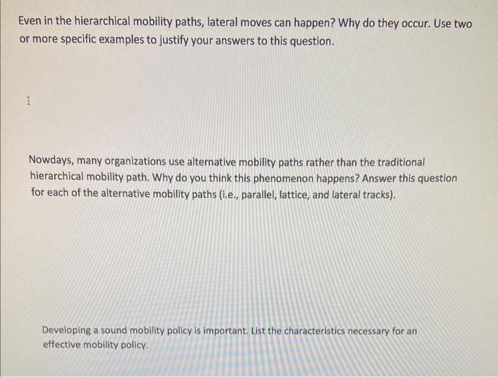 Solved Even in the hierarchical mobility paths, lateral | Chegg.com