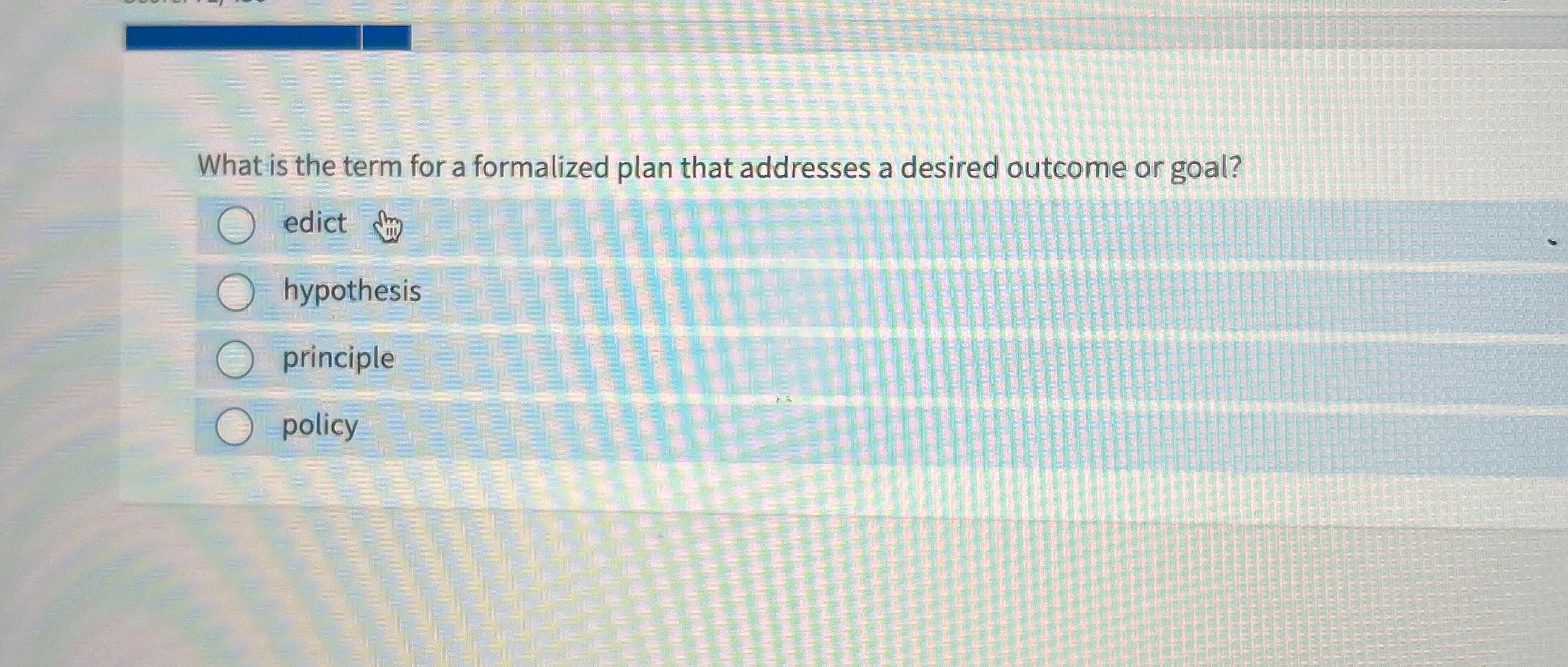 Solved What is the term for a formalized plan that addresses | Chegg.com