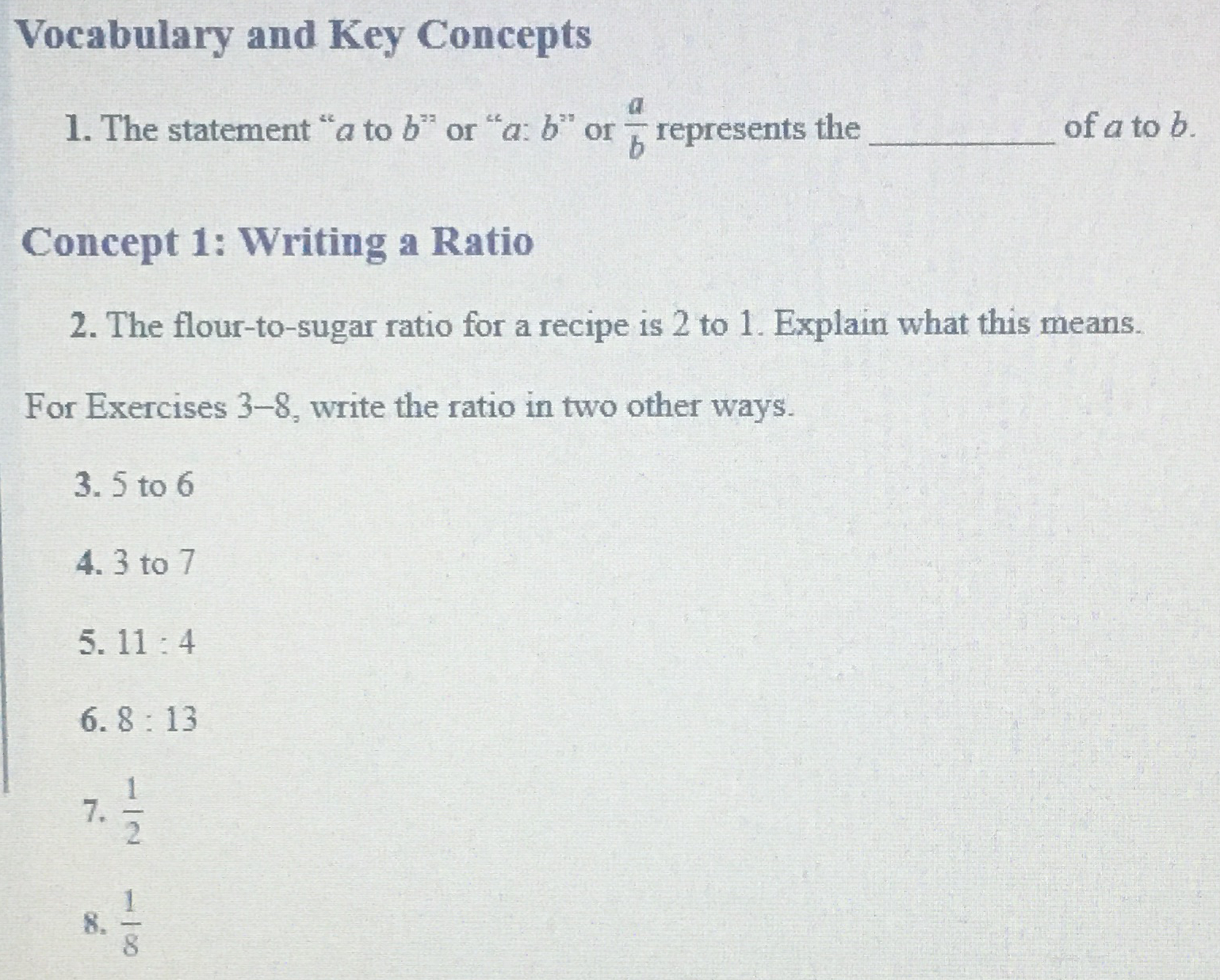 Solved Vocabulary and Key ConceptsThe statement "a to b ﻿or | Chegg.com