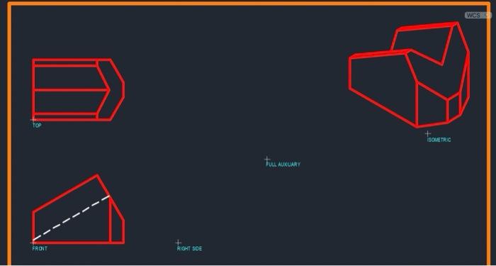 Solved draw the Right side view and the Auxiliary view with | Chegg.com