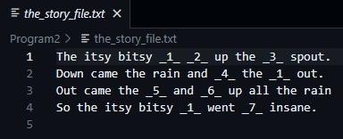 Solved Note that a single line of text from the "story" file | Chegg.com