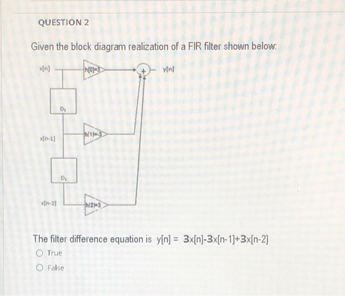 Solved QUESTION 2 Given the block diagram realization of a | Chegg.com