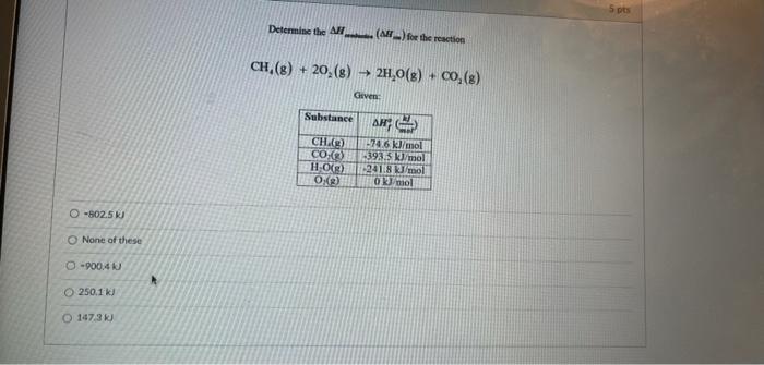 Solved Spts Determine the (.) for the reaction CH (8) | Chegg.com Solved Spts Determine the (.) for the reaction CH (8) | Chegg.com