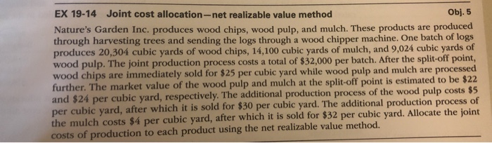 Solved EX 19-14 Joint cost allocation-net realizable value | Chegg.com