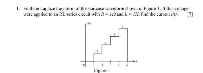 Solved 1. Find the Laplace transform of the staircase | Chegg.com
