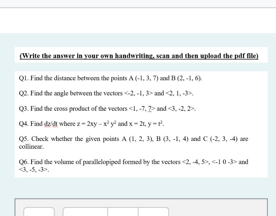 Solved (Write the answer in your own handwriting, scan and | Chegg.com