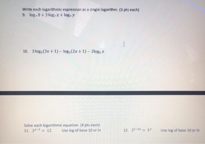 Solved Write each logarithmic expression as a single | Chegg.com