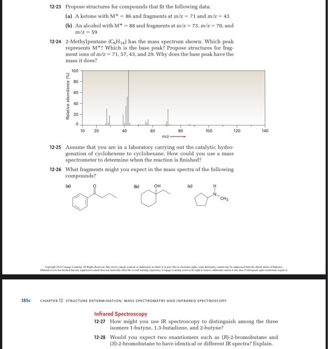 Solved 12-23 Propose structures for compounds that fit the | Chegg.com