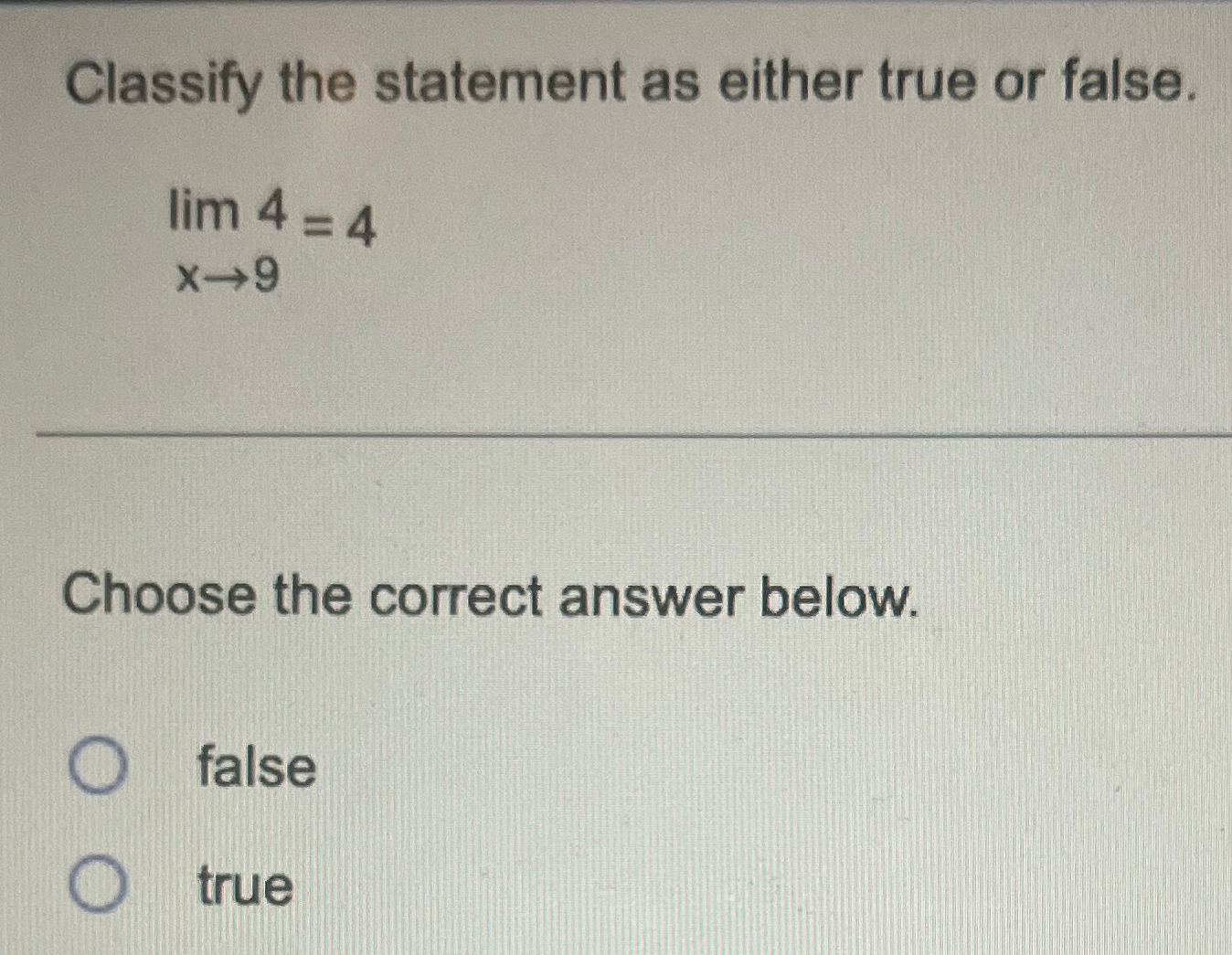 Solved Classify the statement as either true or | Chegg.com